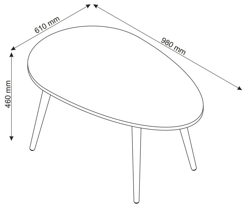 Oválný konferenční stolek Porto, dub artisan