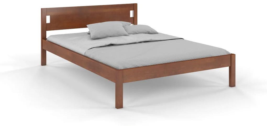 Dřevěná buková postel Visby LAXBAKEN / 120x200 cm, barva ořech