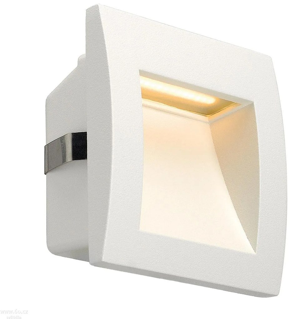 SLV Big White 233601 Downunder Out LED S, bílé zápustné svítidlo do stěny, 1,7W LED, 3000K, 9x9cm, IP55