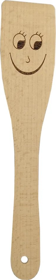 AMADEA Dřevěná obracečka s obličejem, masivní dřevo, délka 28 cm