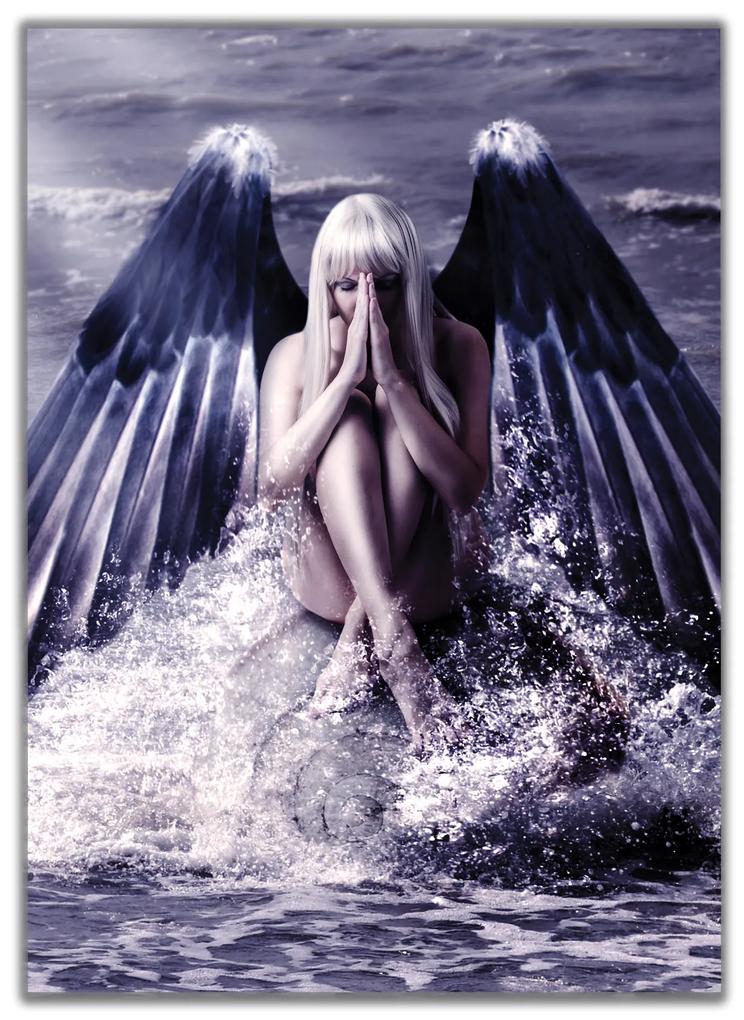 Malvis ® Obraz Modlitba andělům Velikost: obdélník - 130x60 cm
