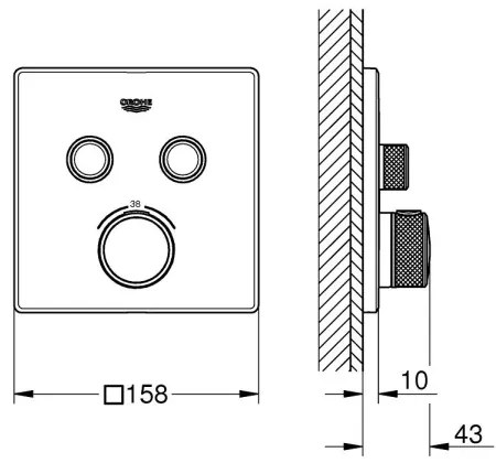 GROHE 29124000 - Termostat GROHTHERM SMARTCONTROL lesklý chrom