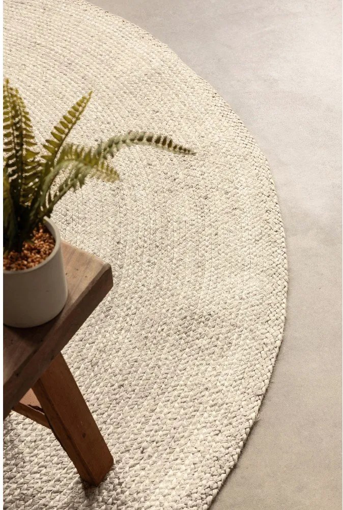 Krémový oboustranný/ručně tkaný jutový kulatý koberec ø 200 cm Braided – Hanse Home