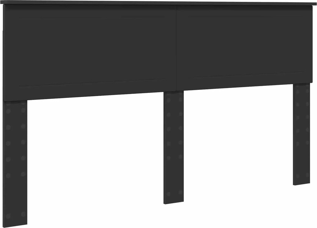 Rám postele s čelo Černá 160 x 200 cm Masivní borové dřevo 3410574
