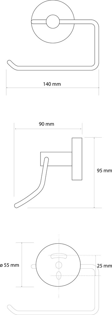 Sapho Sapho, X-ROUND GOLD držák toaletního papíru bez krytu, zlatá, XR704GB