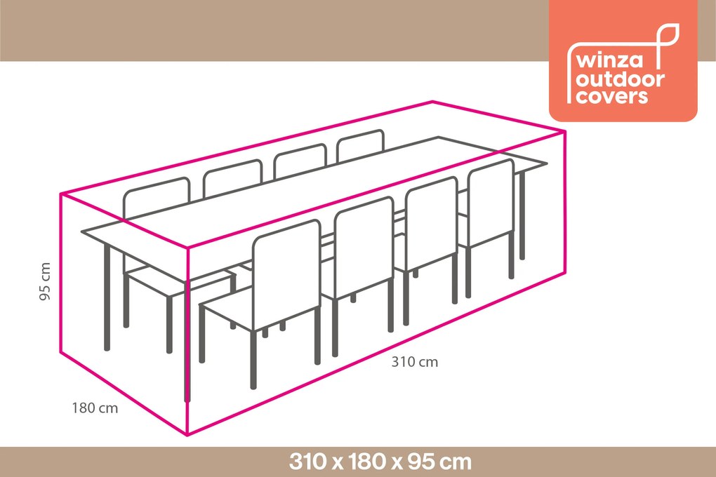 Obal na jídelní soupravu obdelník 310x180x95 cm Winza
