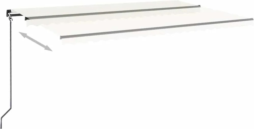 Ručně zatahovací markýza 500 x 300 cm krémová 3069137
