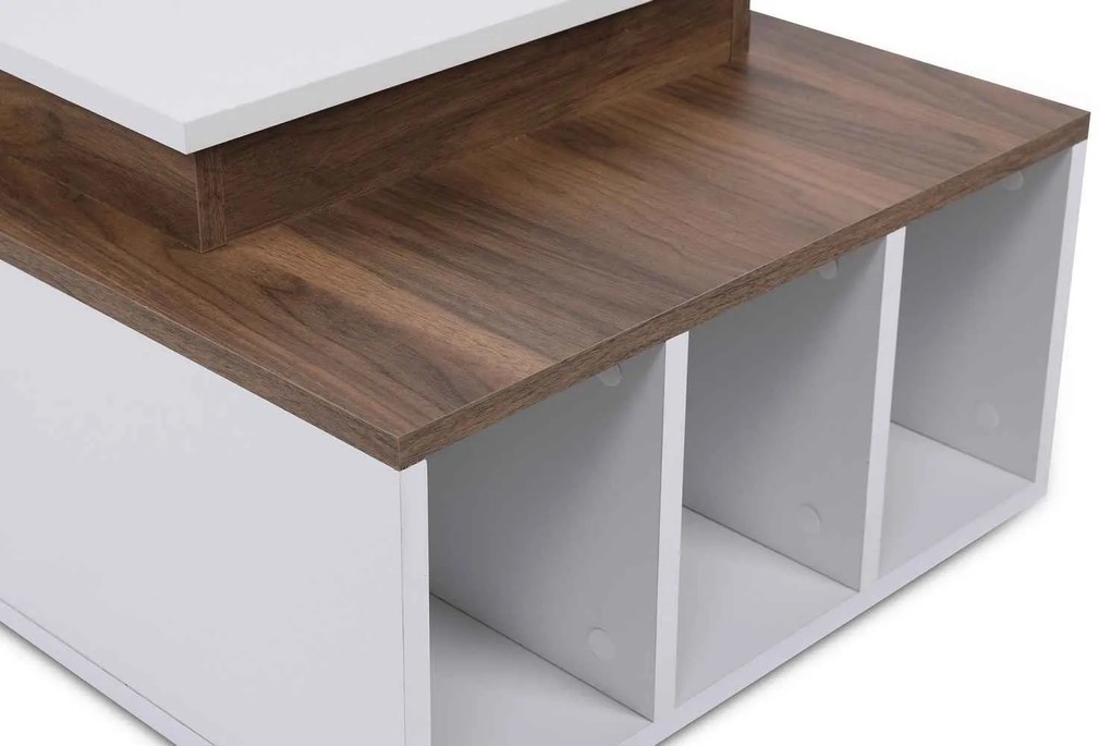 Designový konferenční stolek Calais 90 cm ořech bílý