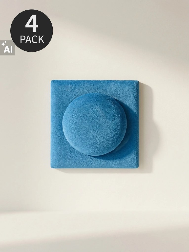 Sinsay - Čalouněné nástěnné panely ve tvaru kostek 4 pack - modrá