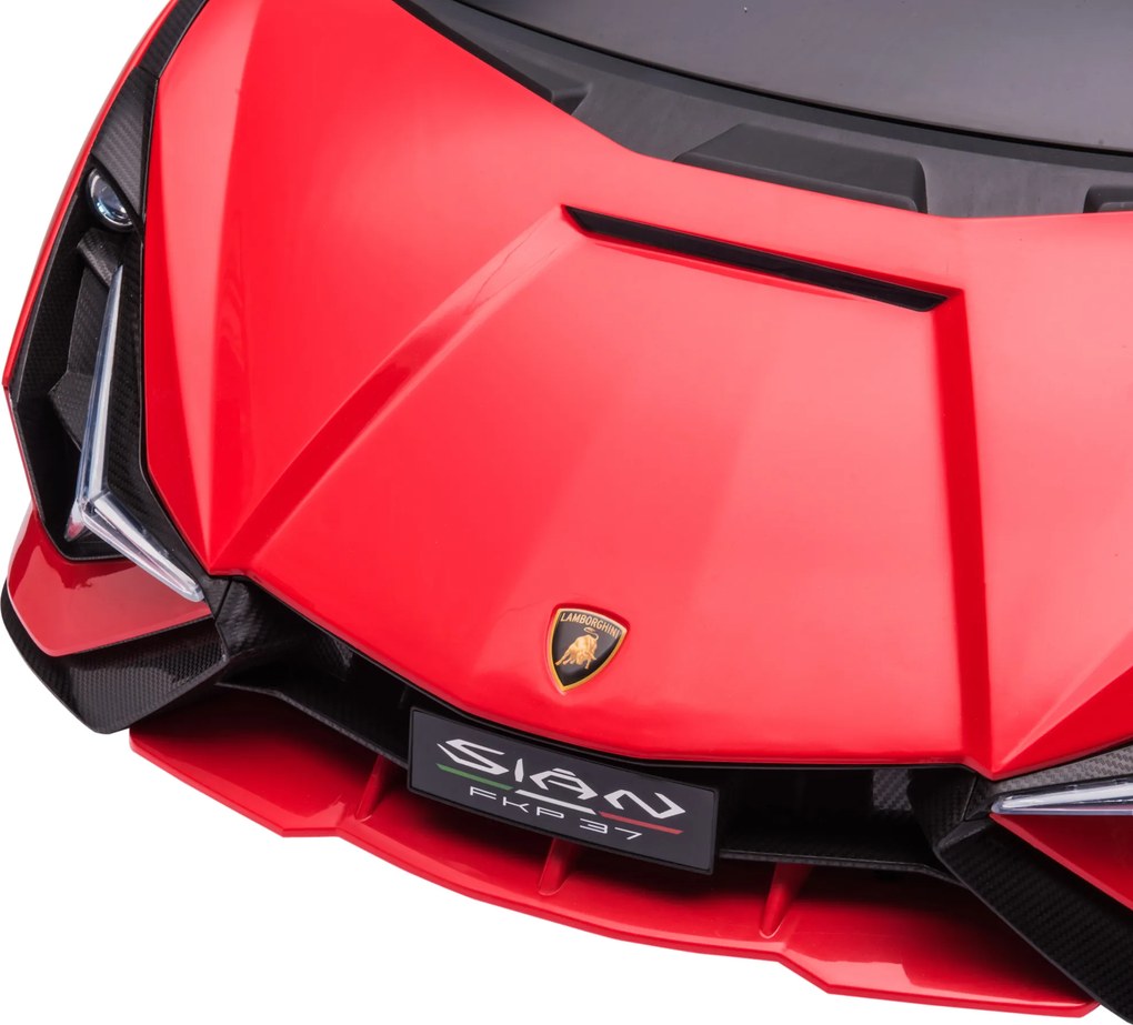 HOMCOM dětské auto 12V 2 jízdní režimy Lamborghini SIAN SUV auto na hraní elektrické auto s dálkovým ovládáním hudba (MP3/USB) světlo 37-60 měsíců ko…