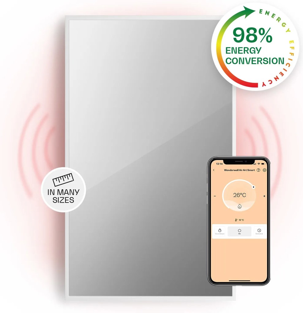 Klarstein La Palma 1000, infračervený ohřívač 2 v 1, smart, 120 x 60 cm, 1000 W, zrcadlová přední strana