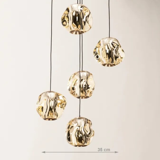 Závěsné LED svítidlo Benelux Organic Crystal Gold 5