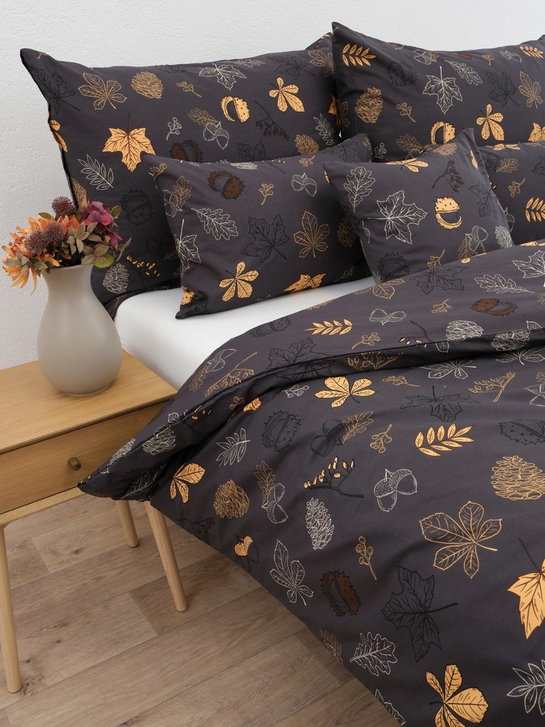 MK Lůžkoviny Prodloužené bavlněné povlečení Renforcé -  Podzimní elegance 140 × 220 cm, 70 x 90 cm