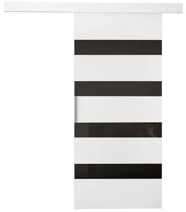Posuvné dveře Rubi 70 V, Barva: bílý / černá lacobel