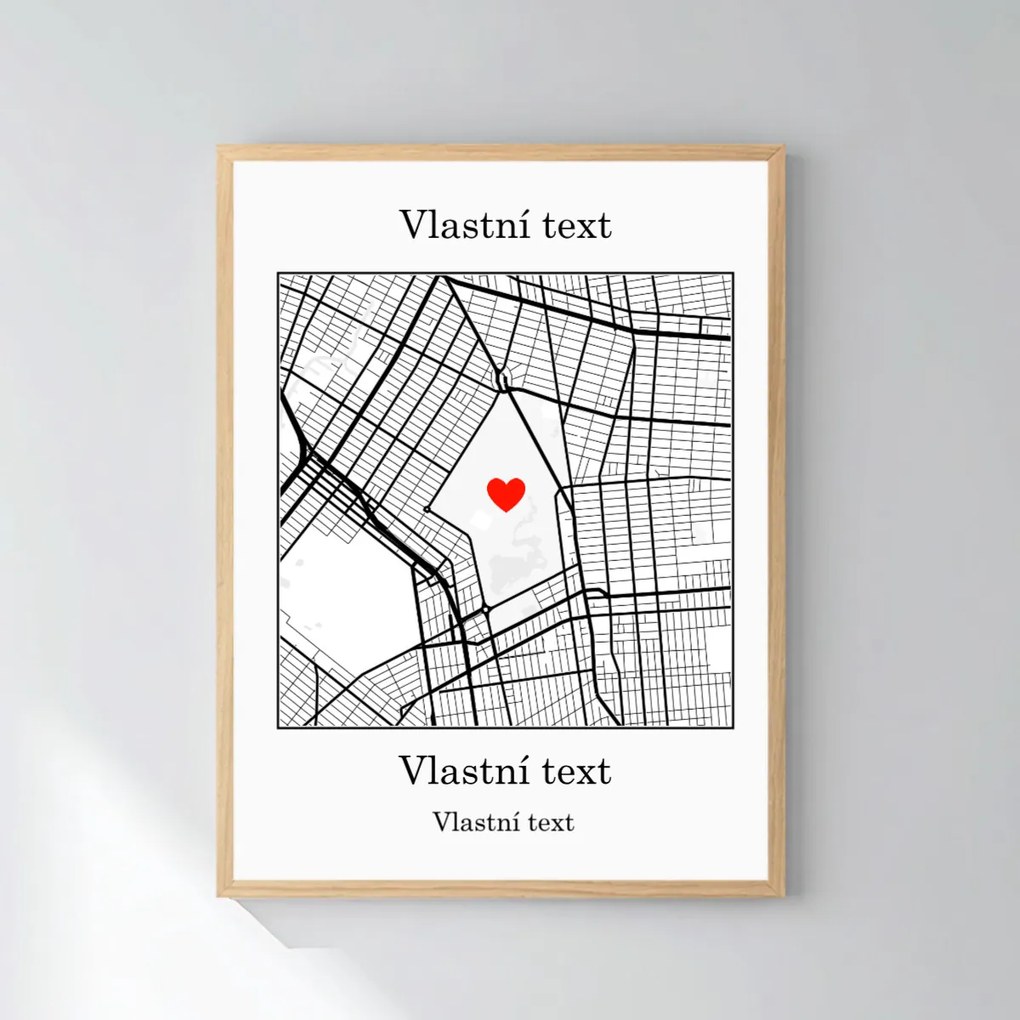 Personalizovaný magický fotoobraz v rámu - 30x40 - mapa