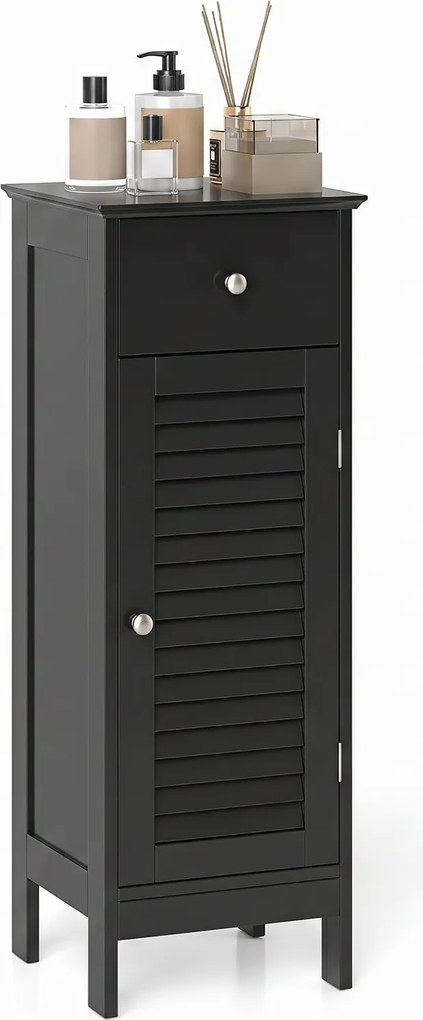 Costway Koupelnová skříňka Volně stojící se zásuvkou – 32 × 30 × 87,5 cm