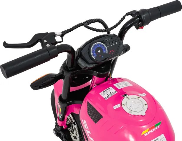 Elektrická motorka SUPERMOTO růžová