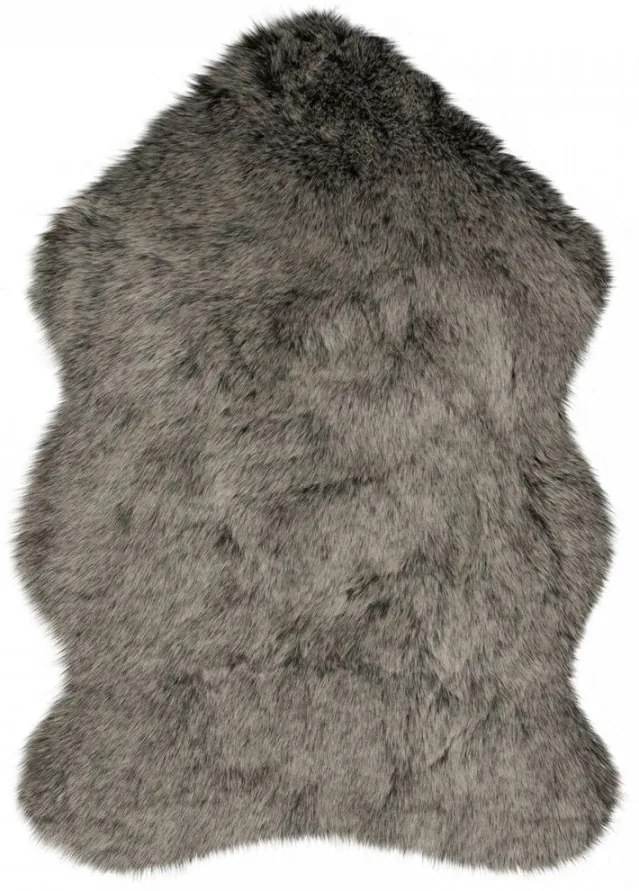 Hans Home | Kusový koberec Freja Faux Fur Copenhagen Charcoal - 60x90 tvar kožešiny