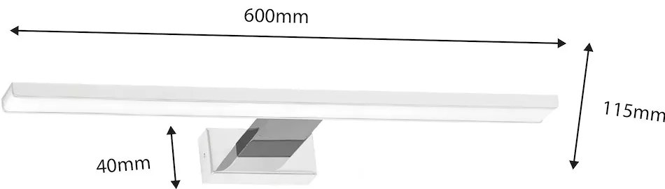 Nástěnné LED svítidlo Shine1, 1x LED 13,8w, 4000k, (60 cm), w/ch