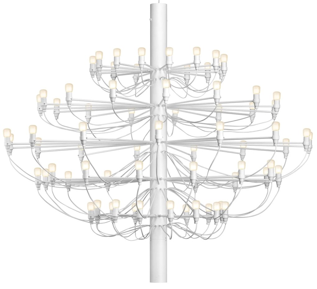 Flos 2097-75, luxusní matně bílý lustr, 75x15W E14 mléčná, prům. 141cm, výška 130cm