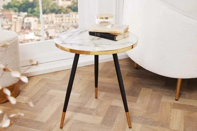 Černobílý konferenční stolek Paris 45 cm
