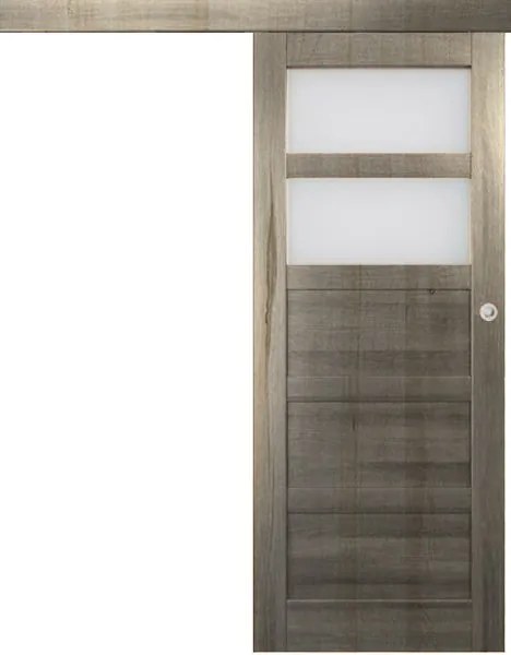 posuvné interiérové dveře na stěnu vasco doors BRAGA model 3 Průchozí rozměr: 70 x 197 cm, Orientace dveří: Levé dveře, Dekor: Dub Santa