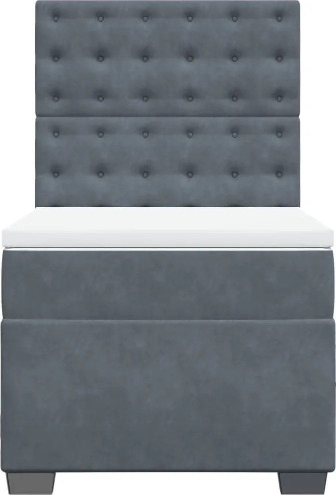 Box spring postel s matrací tmavě šedá 80 x 200 cm samet 3290775