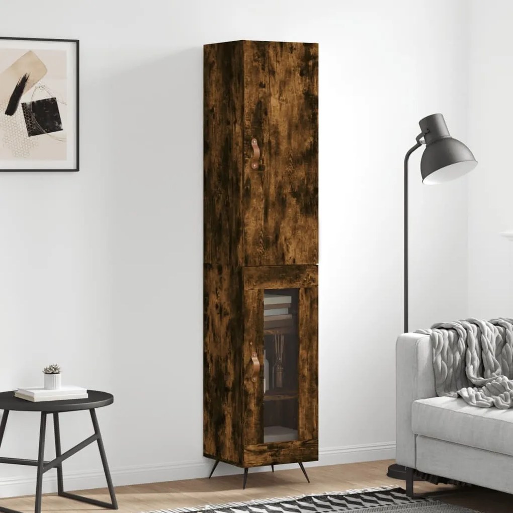 vidaXL Skříň highboard 34,5 x 34 x 180 cm kompozitní dřevo [3199019] Barva: bílá s vysokým leskem