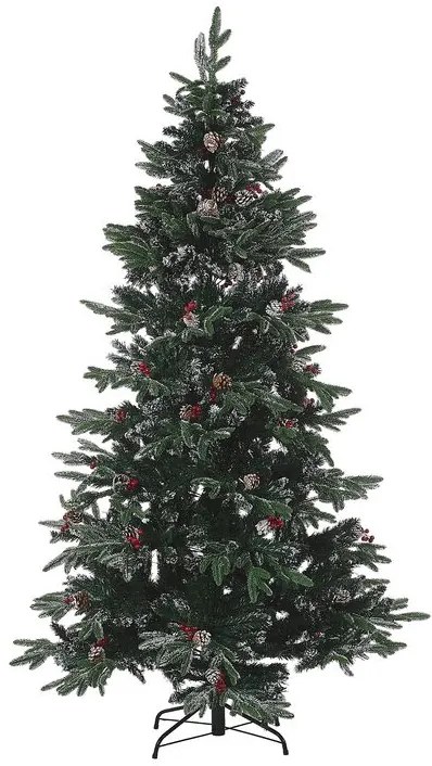 Zasněžený umělý vánoční stromek 180 cm zelený DENALI Beliani