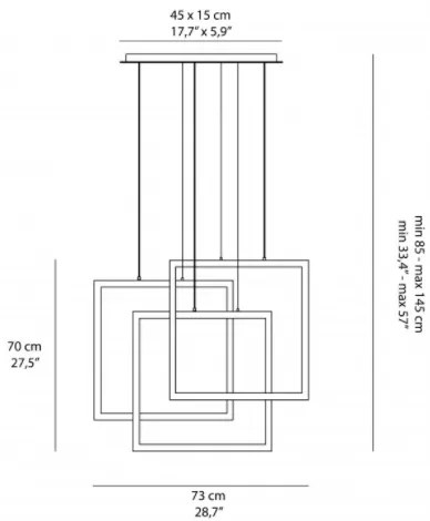 Ideal Lux Závěsné svítidlo Frame sp quadrato Barva: Černá