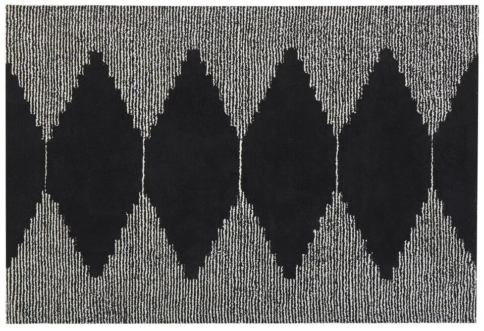 Bavlněný koberec 160 x 230 cm černý/bílý BATHINDA Beliani