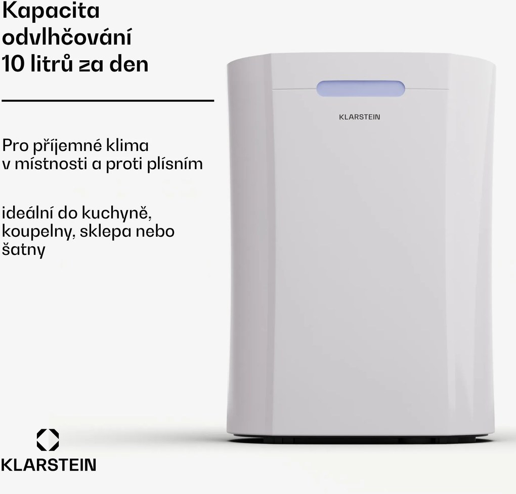 Klarstein AeroDry 10 Odvlhčovač 165W 10l/d 135m³/h 20-30m² DrySelect 37dB