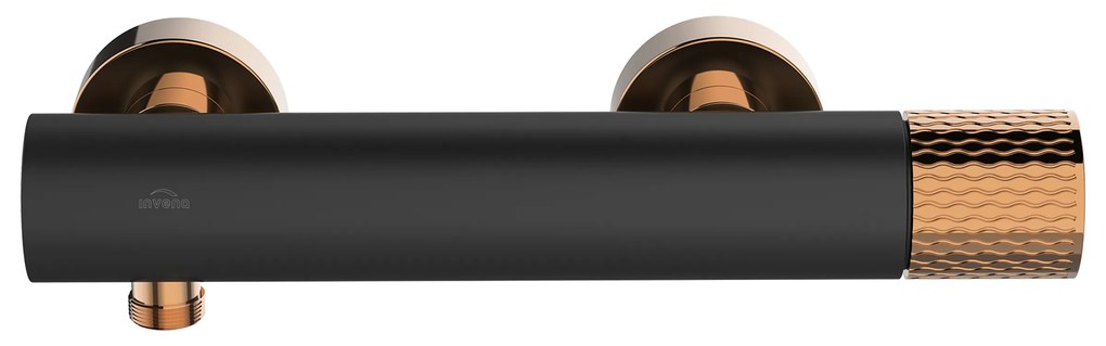 Invena Moonlight, nástěnná sprchová baterie 150 mm, černá-růžové zlato, INV-BN-77-014-V