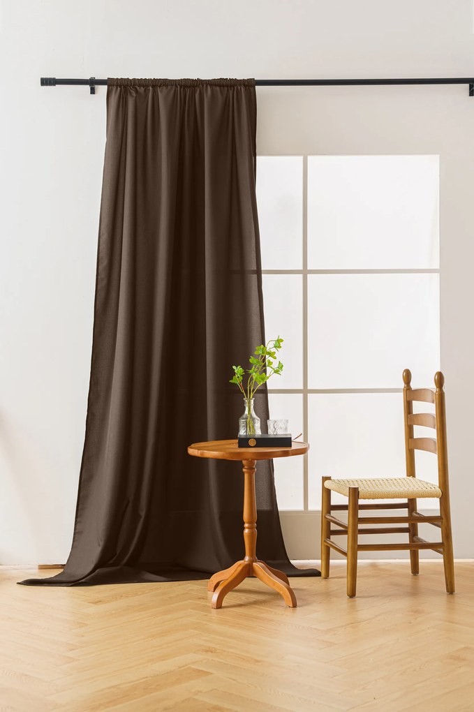 Skořicově hnědý závěs OXFORD 140x270 cm Zavěšení: Řasící páska