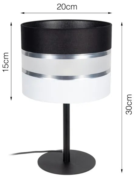 Stolní lampa CORAL 1xE27/60W/230V černá/bílá