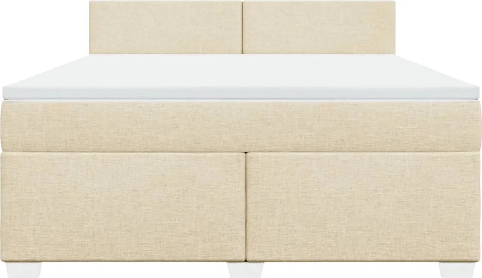 Box spring postel s matrací krémová 180x200 cm textil 3285965