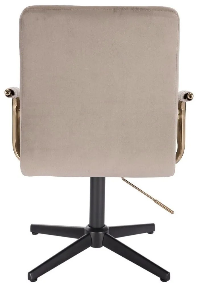 LuxuryForm DESIGN Otočná židle VERONA GOLD VELUR na černém kříži - latte