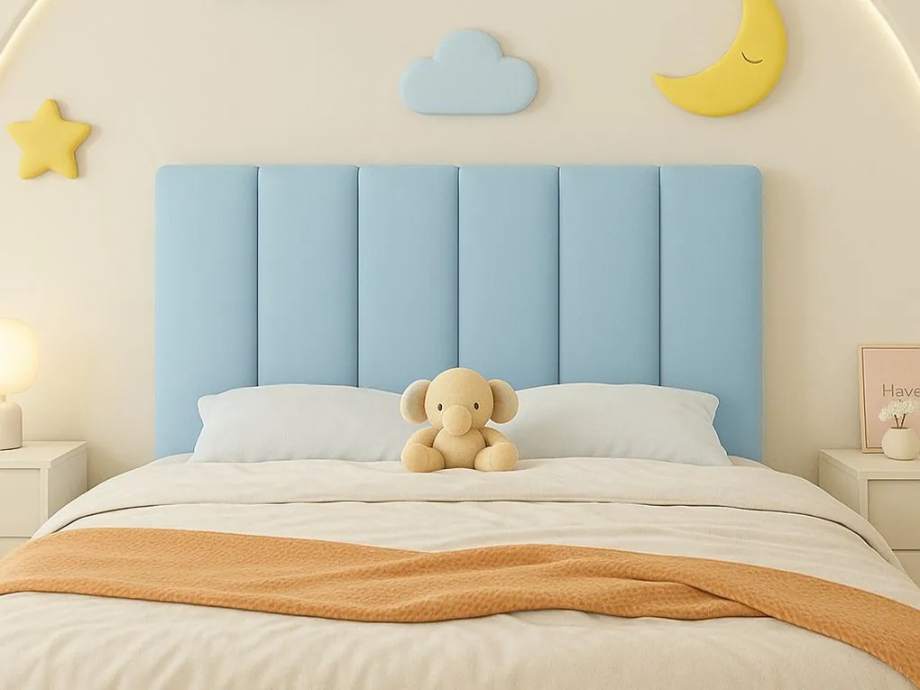 Rovný čalouněný panel na zeď VELVET Zvolte barvu: Žlutá, Zvolte rozměr: 20x60 cm, Uchycení na zeď: Bez uchycení (možnost použití lepidla)