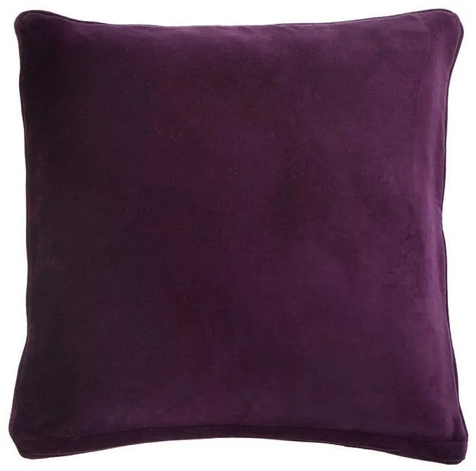 BUNGALOW Povlak na polštář Velvet Aubergine 50x50cm, fialová barva, textil