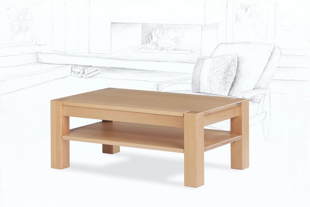 Wooded Konferenční stolek Hamilton z masivu BUK 110x65x45cm Odstín dřeva: Bílá 3501 (+590 Kč)