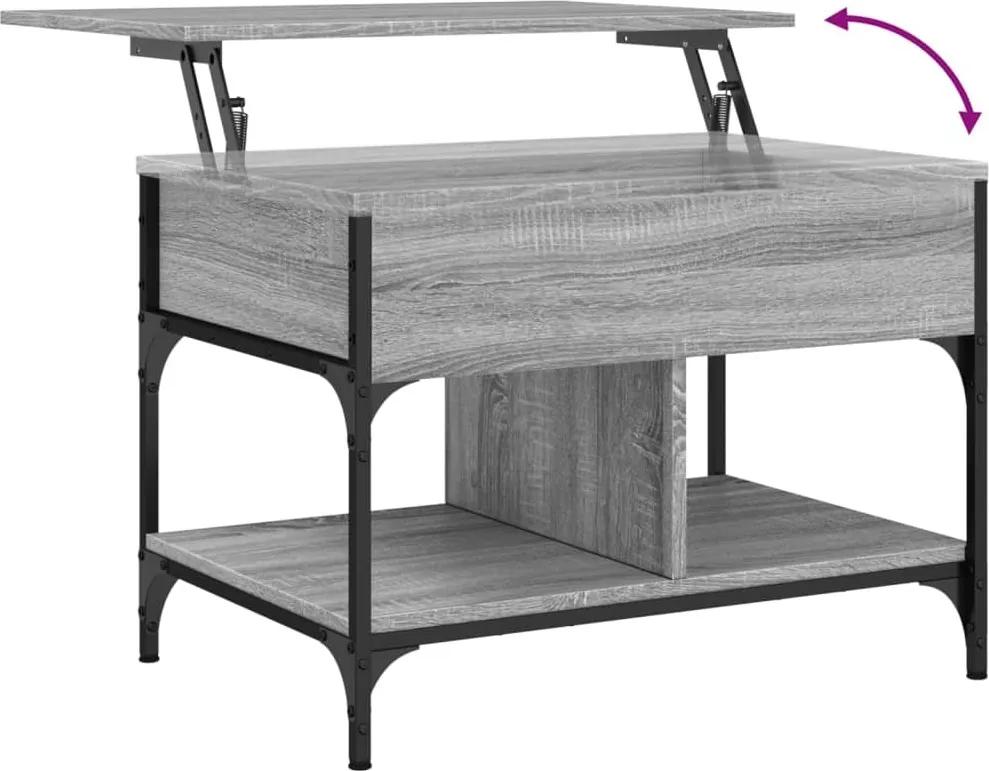 vidaXL Konferenční stolek 70 x 50 x 50 cm kompozit a kov [845364] Barva: hnědý dub