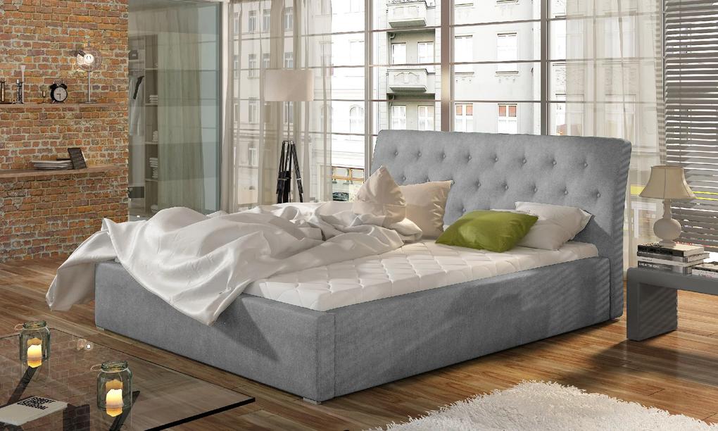 Eltap Čalouněná postel Milano s úložným prostorem Materiál a barva potahu: Soft 33 - béžová, Rozměry (cm): 160x200