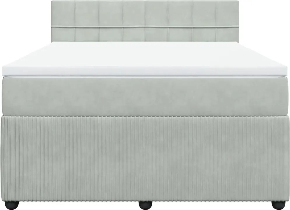 Box spring postel s matrací světle šedá 160x200 cm samet 3290082