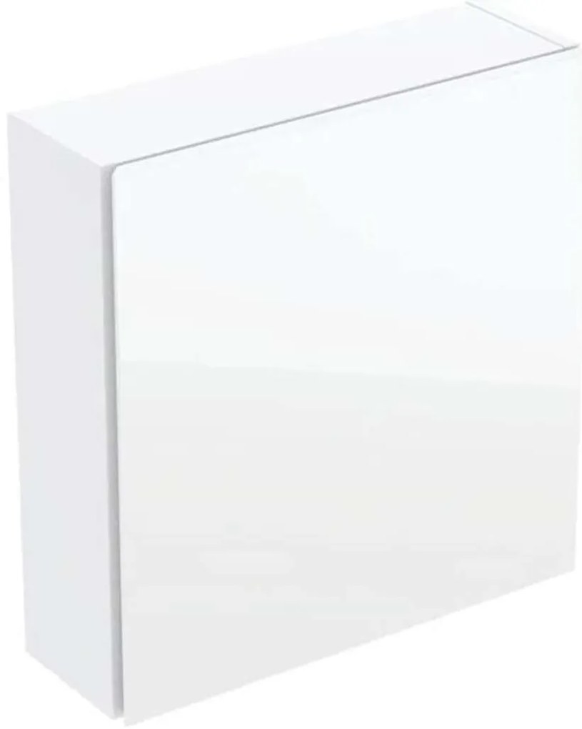 Geberit - Skříňka 47x45x15 cm, 1 dvířka, panty L/P, bílá/sklo bílé 502.319.01.2