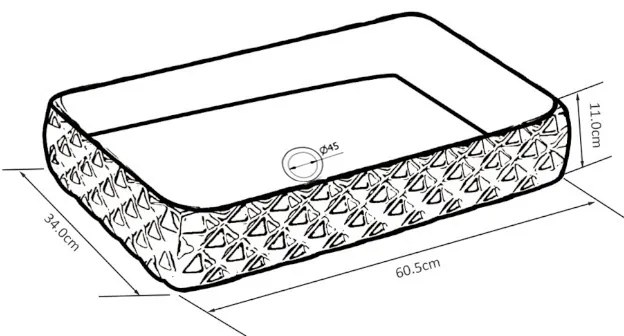 BPS-koupelny Keramické umyvadlo na desku HYD-PL-BL-605 60,5x34 cm, černé