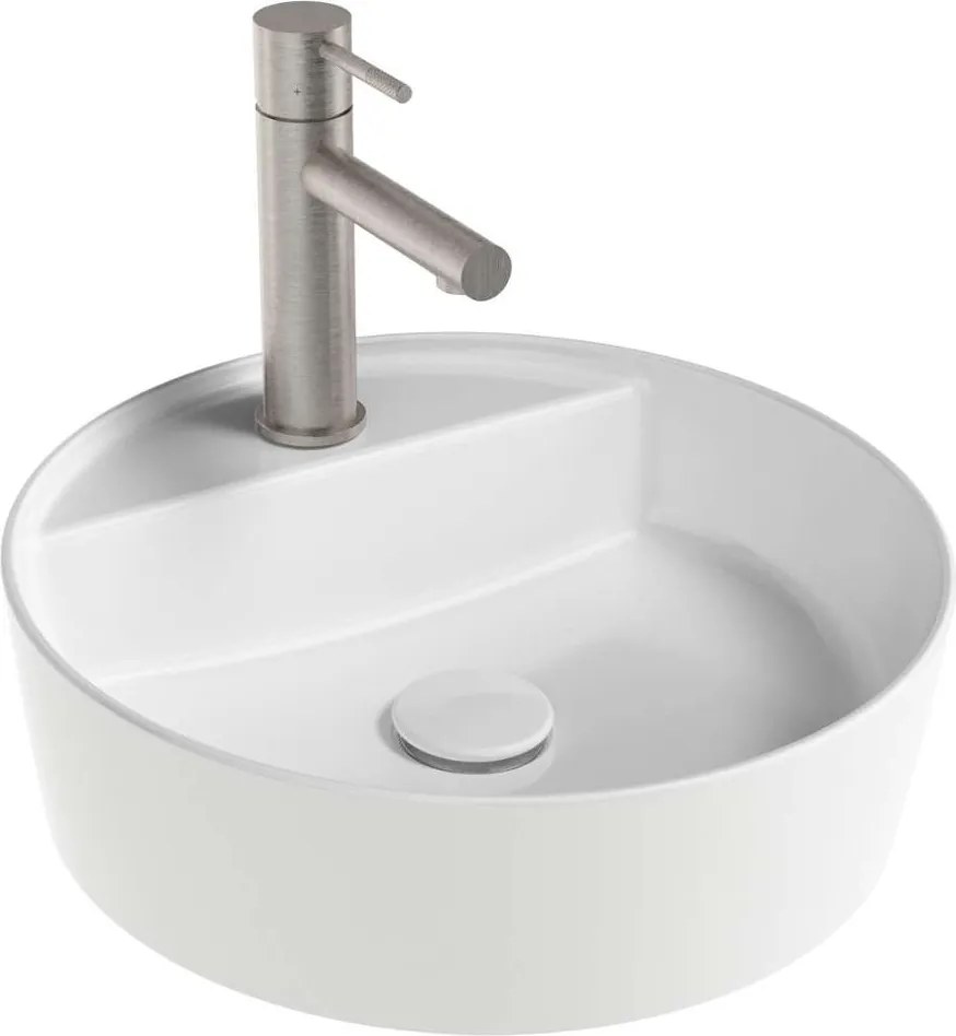 Ravak Uni Slim - Umývátko, průměr 40 cm, bez přepadu, s otvorem pro baterii, bílá X01717