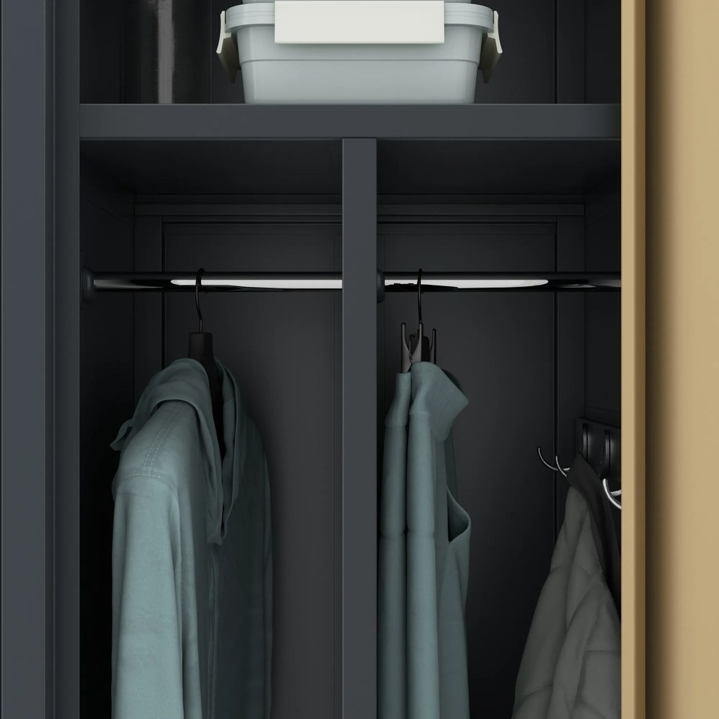 Šatní skříňka pro zaměstnance 4-boxová, antracit/ořech, 800x1800x500 mm: KACPER Eco Design