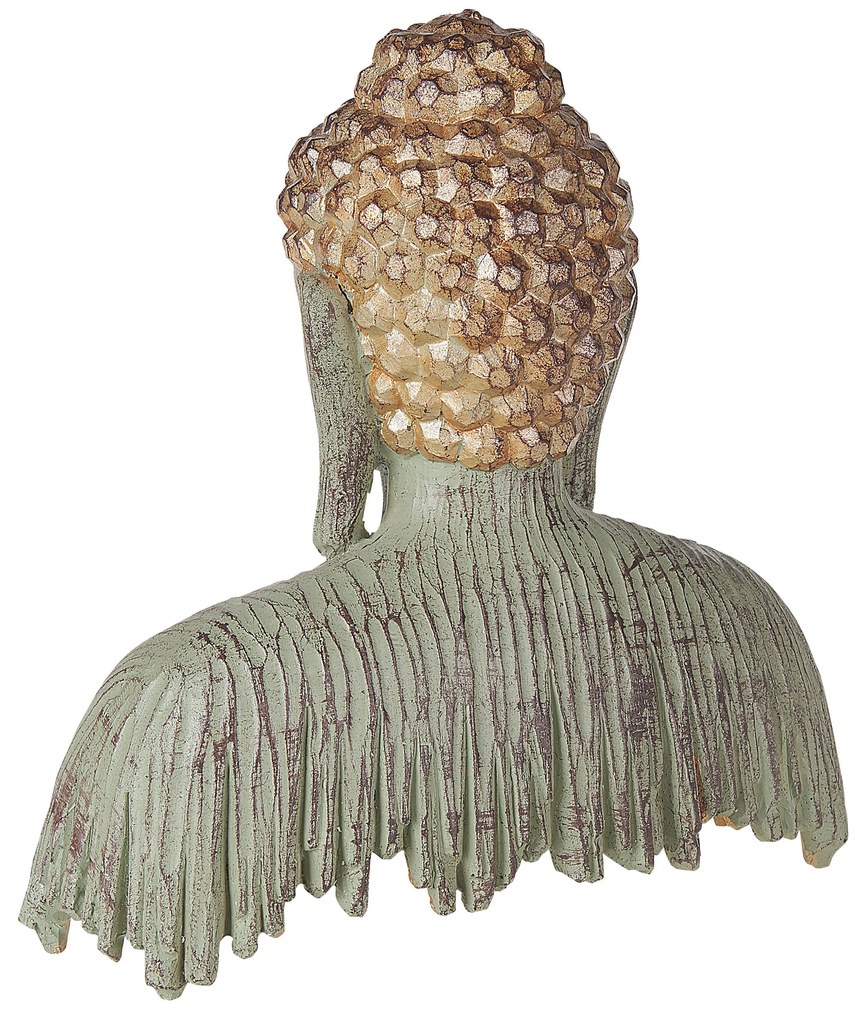 Dekorativní figurka Buddha šedá / zlatá RAMDI Beliani