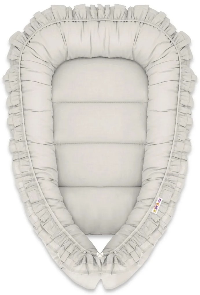 Baby Nellys Bavlněné oboustranné hnízdečko 55 x 75 cm, ROYAL - šedé