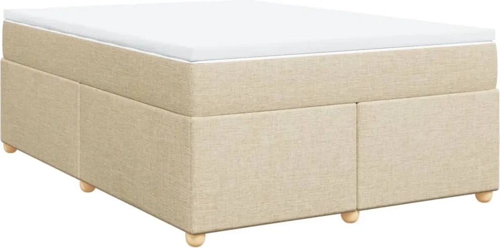 Box spring postel s matrací krémová 140x200 cm textil 3285385